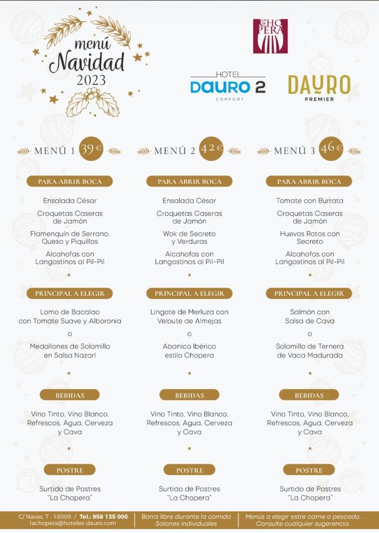 MENÚ DE NAVIDAD PARA DISFRUTAR DE GRANADA - Turismo en la Red